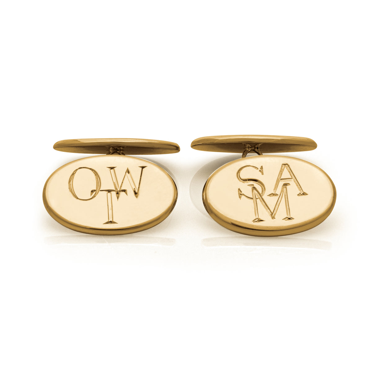 Gold Hand-Engraved Cufflinks